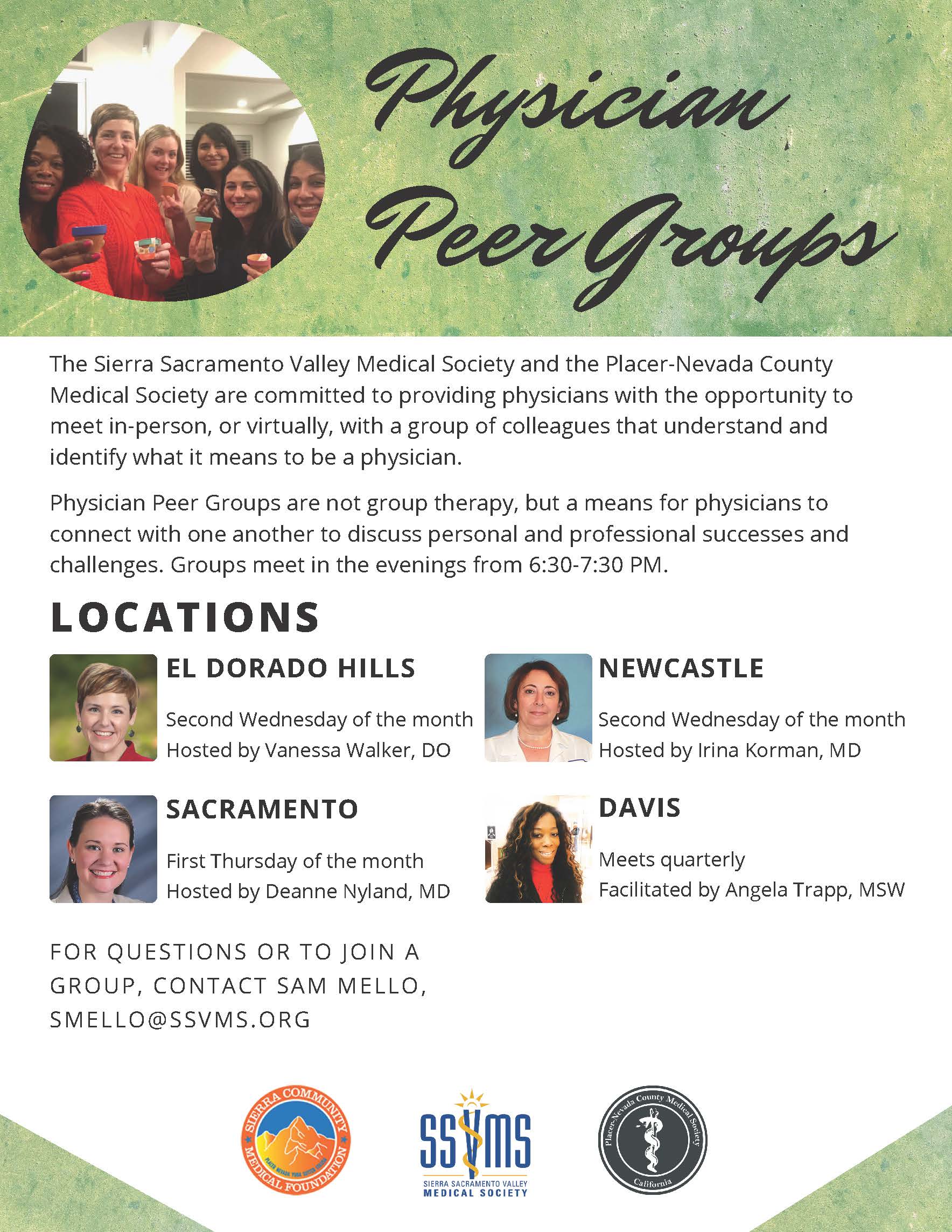 Sierra Community Medical Foundation > Programs > Physician Wellness Program > Physician Peer Groups